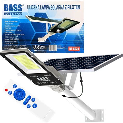 LATARNIA ULICZNA 500W LAMPA SOLARNA PANEL UCHWYT 12000188080