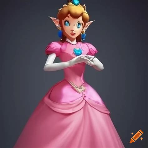 Cosplayer Dressed As Princess Peach In A Pink Ballgown On Craiyon