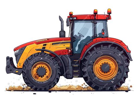 Premium Vector Tractor On The Field Vector Illustration In A Flat Style