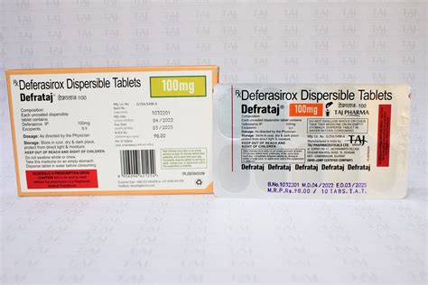 Deferasirox Dispersible Tablets 100mg Tablet Manufacturing Companies Taj Generics