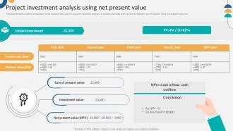 Step By Step Tutorial Project Investment Analysis Using Net Present Value Ppt Presentation PPT