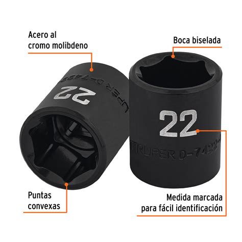 Ficha Tecnica Dado De Impacto De 22 Mm 6 Puntas Cuadro 1 2 Truper