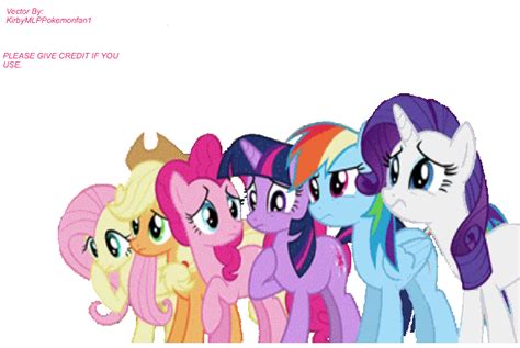 Mane 6 Vector By Fluffy Poyos On Deviantart