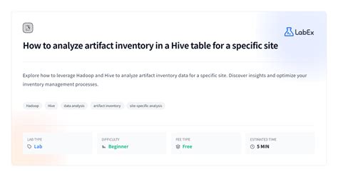 How To Analyze Artifact Inventory In A Hive Table For A Specific Site