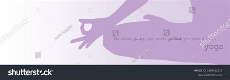 Vector Banner Silhouette Meditating Woman Lotus Stock Vector Royalty
