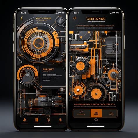 Premium Ai Image Mobile App Design Of Engineering Cad Drawing App
