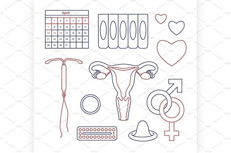 Contraception Day Set Pre Designed Illustrator Graphics ~ Creative Market