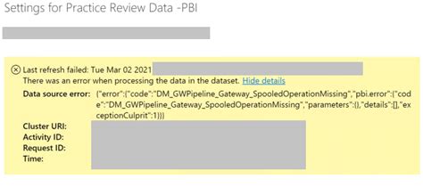 Pbi Service Dataset Refresh Error Dmgwpipeline Microsoft Power
