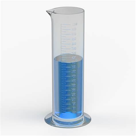 Measuring Cylinder Flask Blue Liquor 3d Model 14 3ds Blend C4d