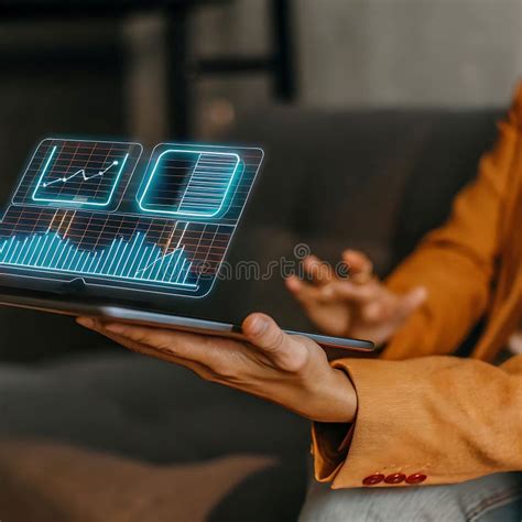 Holographic Data Interface with Futuristic Floating Charts Display Stock Illustration ...