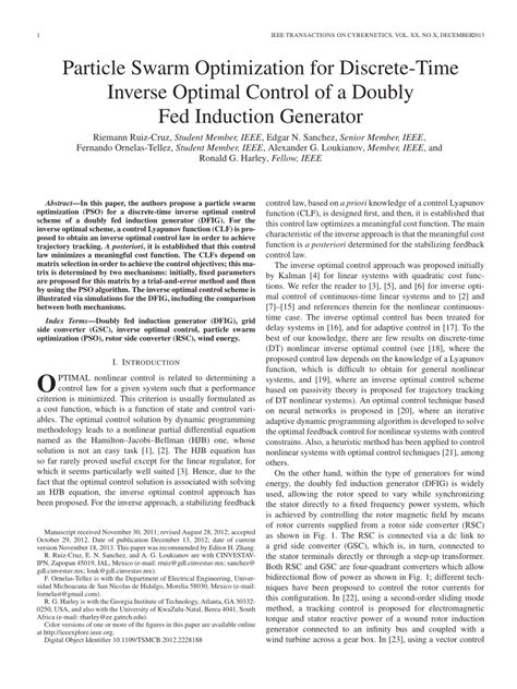 Pdf Particle Swarm Optimization For Discrete Time Inverse Optimal
