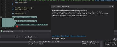 C Blazor App Missing Method Exception At Startup Stack Overflow