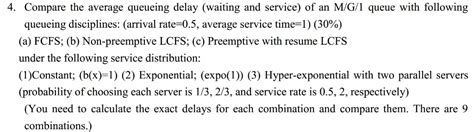 4 Compare The Average Queueing Delay Waiting And