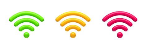 다른 색상의 3d Wifi 표지판 세트입니다 벡터 일러스트 레이 션 0명에 대한 스톡 벡터 아트 및 기타 이미지 0명 3