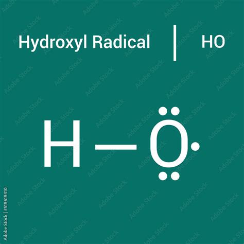Chemical Structure Of Hydroxyl Radical Ho Stock Vector Adobe Stock