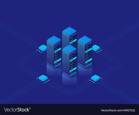 Data Center Concept Isometric Royalty Free Vector Image