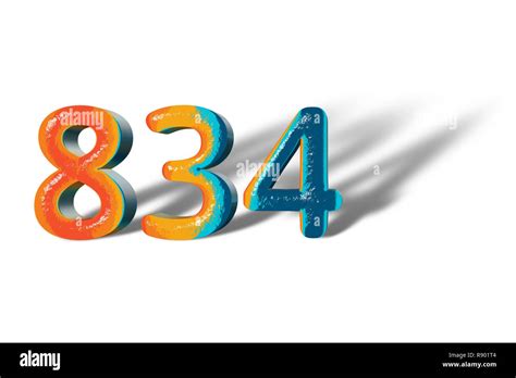 D Number Thirty Eight Hundred Four Lively Colours Stock Photo Alamy