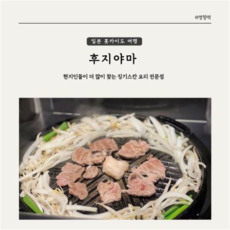 일본 여행 현지인들이 더 많이 찾는 징기스칸 요리 전문점 삿포로 맛집 후지야마 네이버 블로그