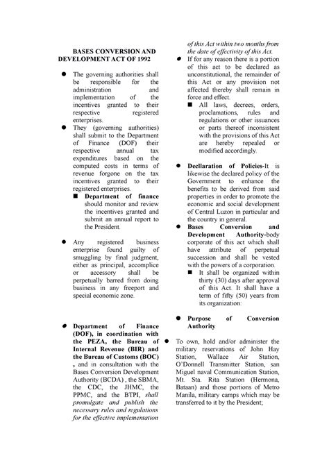 Acctg 4220 Bases Conversion And Development Act Bases Conversion And