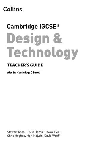 Cambridge IGCSE Design And Technology Teachers Guide Preview By Collins Issuu