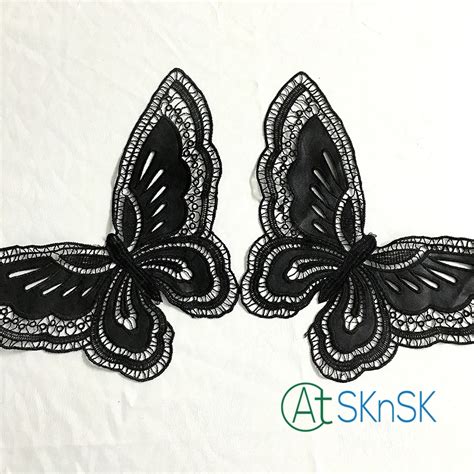 500pcs 34cm20cm Embroidered Iron On Patches For Clothes Black
