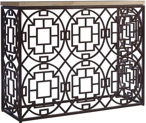 Los Altos Natural Oak Stain And Aged Bronze Ackermann Metal Console