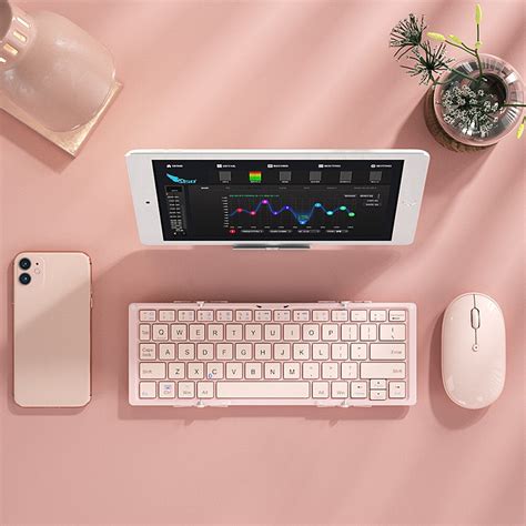 Original Bow Wireless Foldable Portable Keyboard And Mouse Set Rechargeable Bluetooth Keyboard