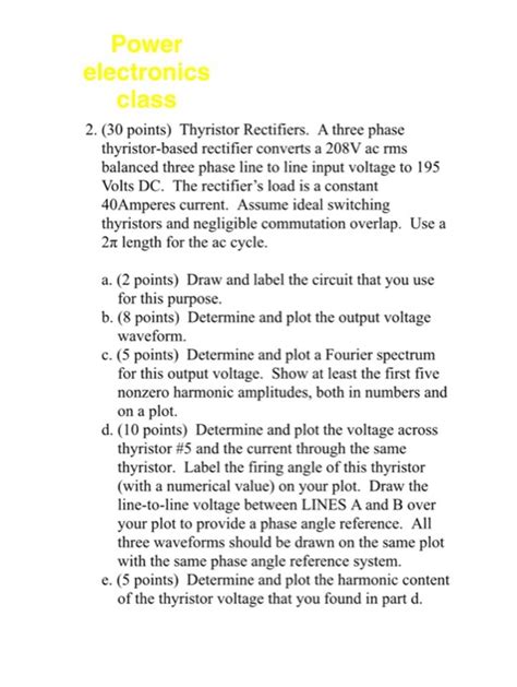 Solved Thyristor Rectifiers A Three Phase Thyristor Based Chegg