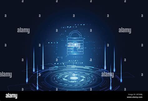 Abstract Technology Cyber Security Privacy Information Network Concept Padlock Protection