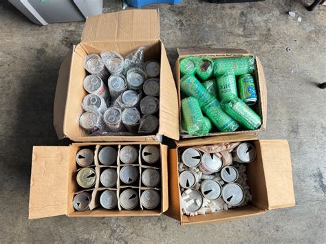 Lot 117 Four Boxes Of Vintage Collectable Beer Cans See Pictures
