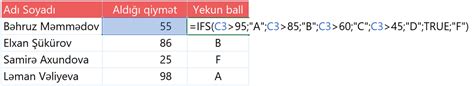 Ifs Funksiyası Excel 2019 Excel Az