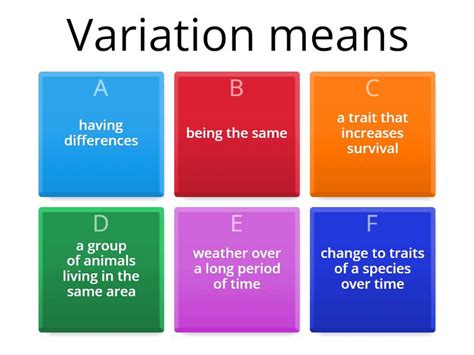 Variation And Adapatations Practice Quiz