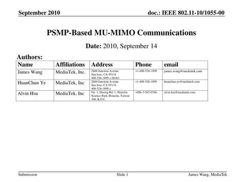 Ppt Psmp Based Mu Mimo Communications Powerpoint Presentation Free