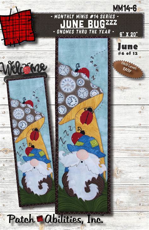 June Bugzzz Gnomes Thru The Year Downloadable Pattern Quilting