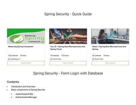 Solution Spring Security Quick Guide Studypool