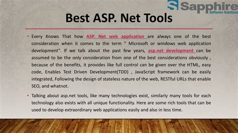 Ppt Best Asp Net Tools To Build Mind Blowing Web Application Powerpoint Presentation Id