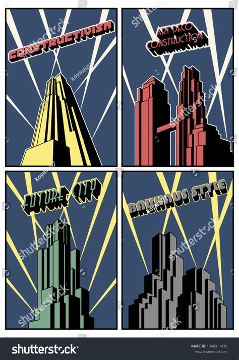 1920s Art Deco Constructivism Bauhaus Style Stock Vector Royalty Free