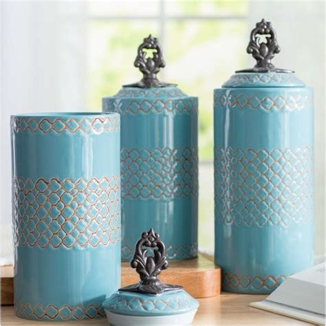 American Atelier Kitchen American Atelier Blue 3 Piece Canister