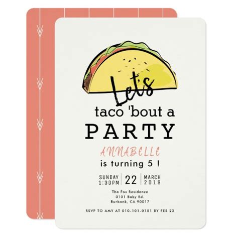 Lets Taco Bout A Party Fiesta Birthday Invitation