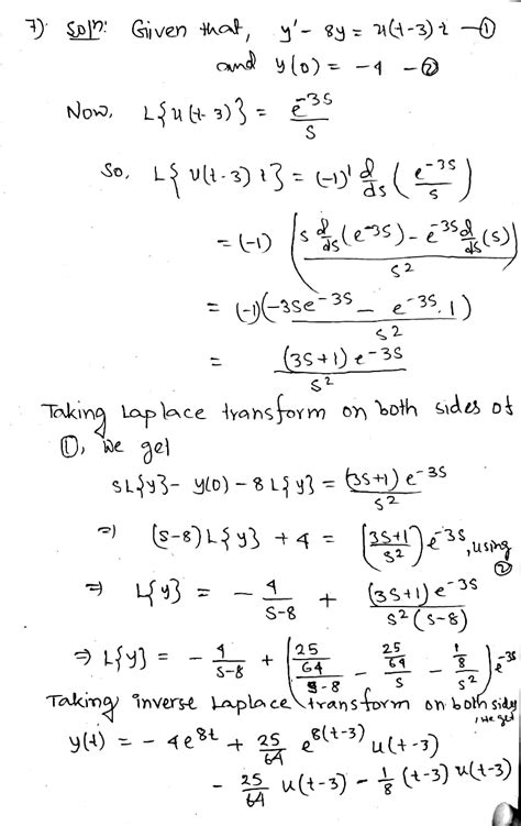Solved Solve The Stated Initial Value Problem Using Laplace