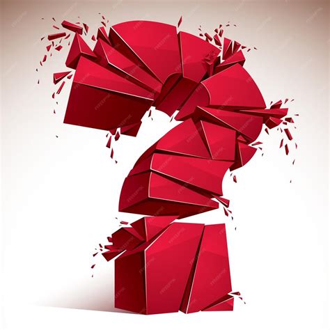premium vector broken question mark exploding query breaking to