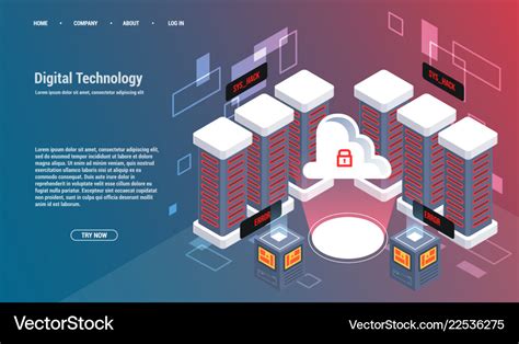 Computation Of Big Data Center Information Vector Image