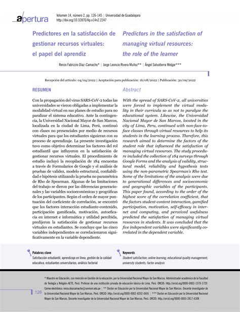 Pdf Predictors In The Satisfaction Of Managing Virtual Resources The Role Of The Learner