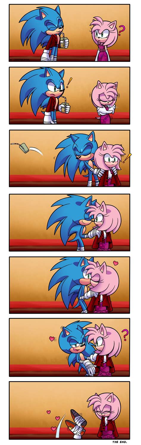 Sonic The Hedgehog Kiss Sonic Y Amy Sonamy Comic Soni
