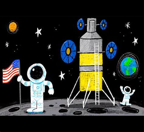 Astronaut In Space Drawing Timelapse Cartoon Astronaut Floats In Space