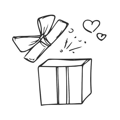 Illustration Dune Boîte Cadeau Un Cadeau Ouvert Surprise Dessin à La