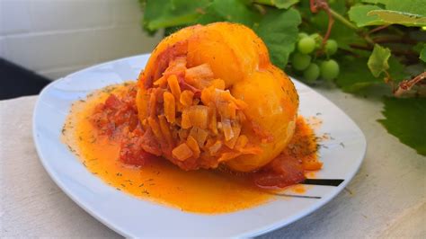 ФАРШИРОВАННЫЕ перцы на Томатном соке перец с рисом Stuffed Peppers