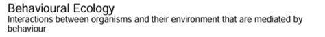 11 Behavioural Ecology Flashcards Quizlet
