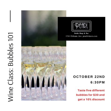 Wine Class An Introduction To Sparkling Wine Tickets Pearl Wine Co
