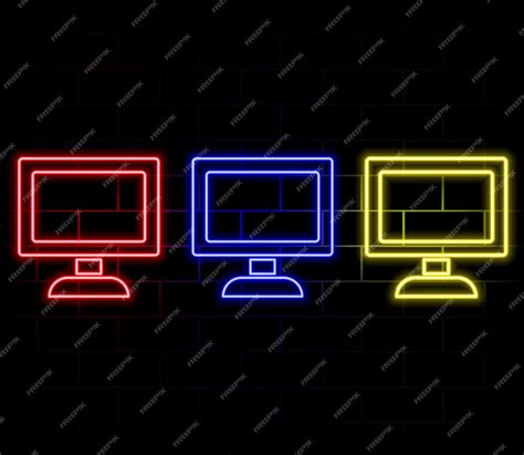 Premium Vector Pc Monitor Neon Icon Simple Thin Line Outline Vector Of Computer Parts Icons